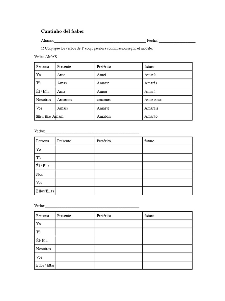 Conjuga Los Verbos - 1 Conjugación | PDF