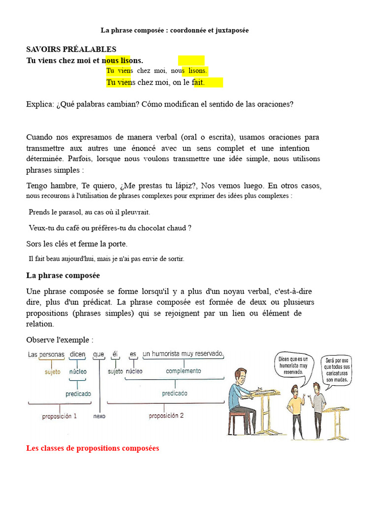 Comprendre les phrases composées | PDF | Clause | Phrase