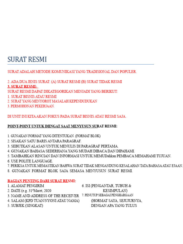 Surat Formal, Surat Edaran Dan Memo | PDF