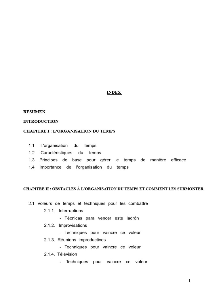 Organisation efficace du temps et stratégies | PDF | Planification ...