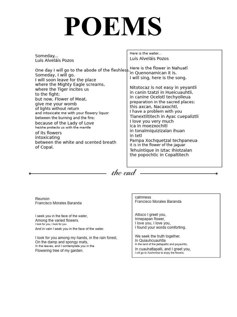 Indigenous Poems of Love and Nature | PDF