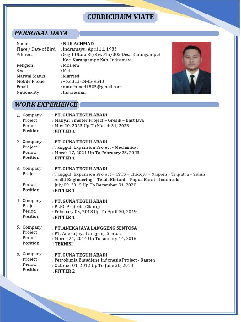 Nur Achmad's Professional CV | PDF