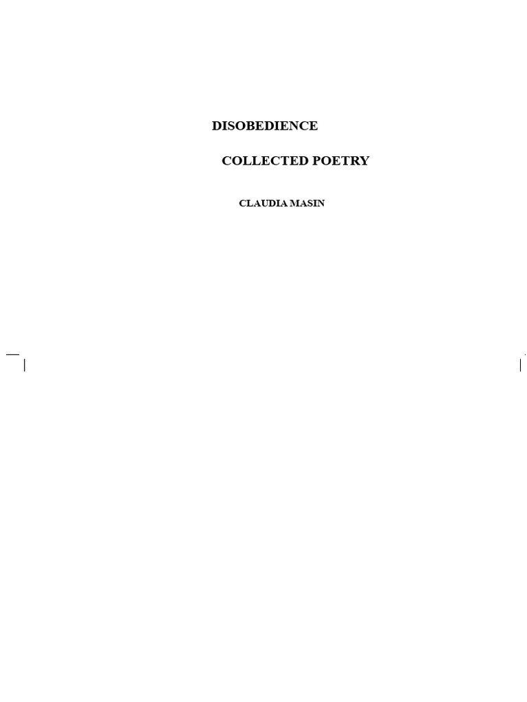 The disobedience Claudia Masin collected poetry | PDF | Poetry
