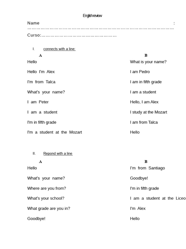 Fifth Grade English Test | PDF