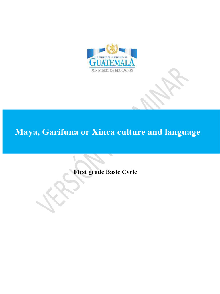 Maya Garifuna or Xinca Culture and Languages Area First Basic | PDF ...