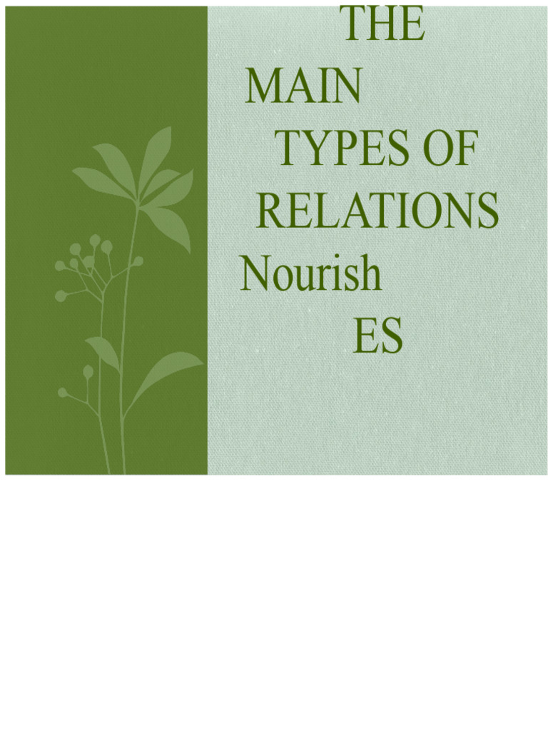 The Main Types of Food Relationships | PDF