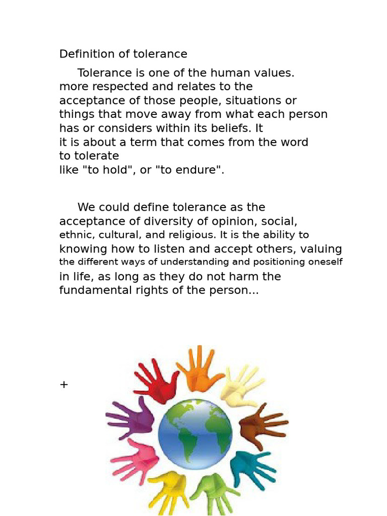 Understanding Tolerance as a Human Value | PDF