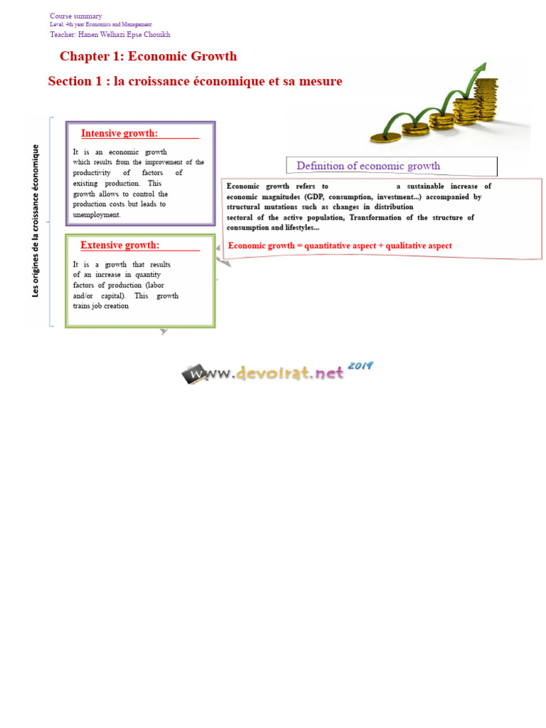 Course - Economics - Section 1 Economic Growth and Its Measurement ...