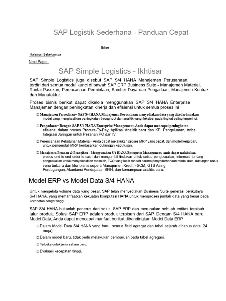 Rincian Konfigurasi SAP HANA | PDF