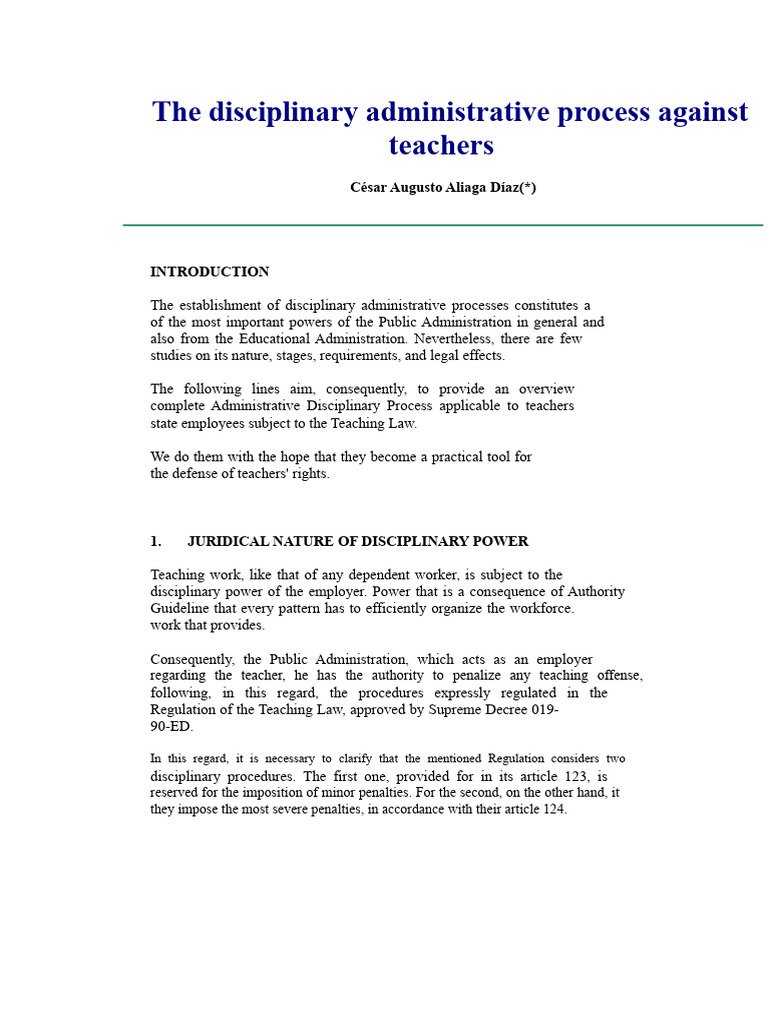 Disciplinary Process for Teachers Explained | PDF | Statute Of ...