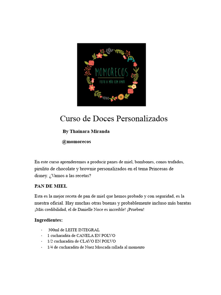 apóstila de dulces modelados.rtf | PDF | Panes | Chocolate