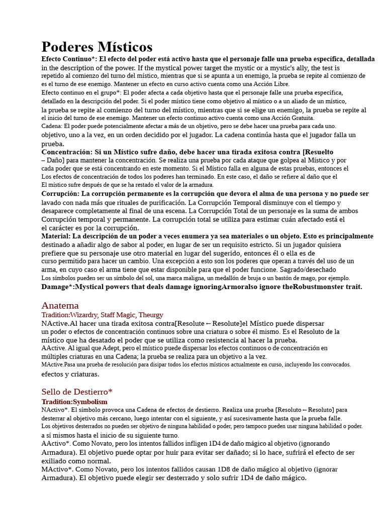 Poderes Místicos de Symbaroum 3.0 | PDF