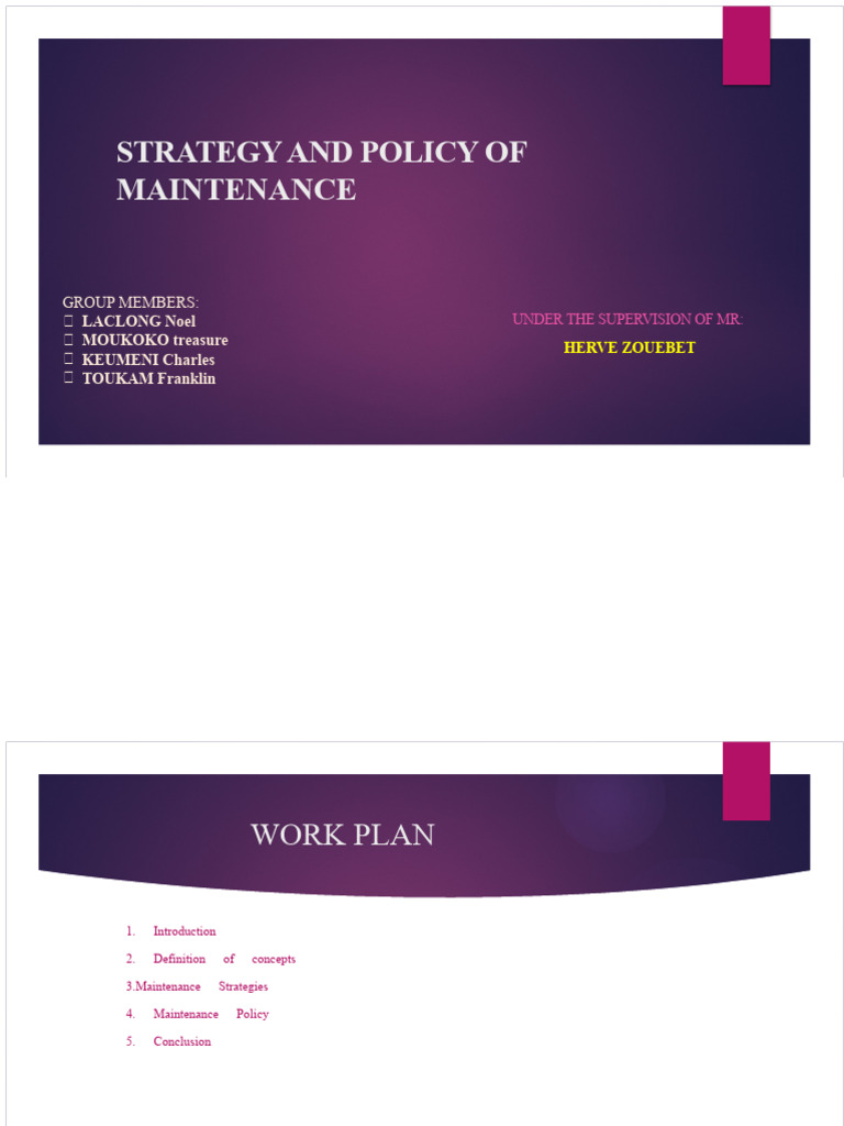 Maintenance Strategy and Policy Guide | PDF | Troubleshooting