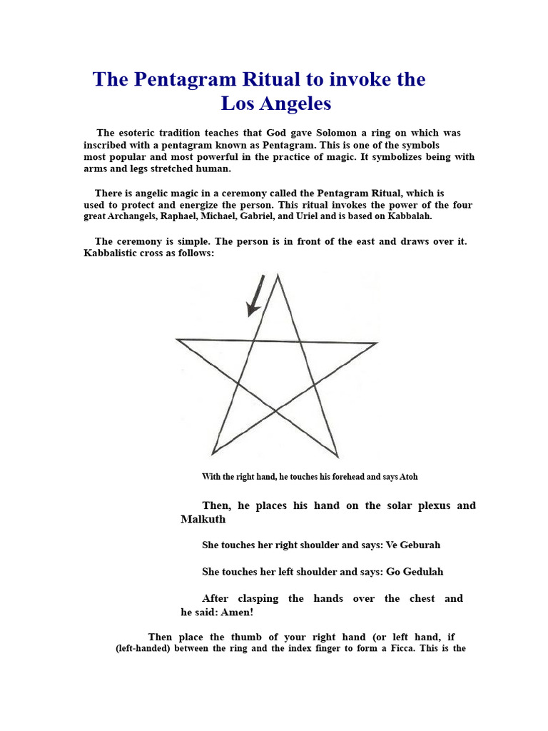 The Pentagram Ritual To Invoke Angels | PDF | Archangel | Michael ...