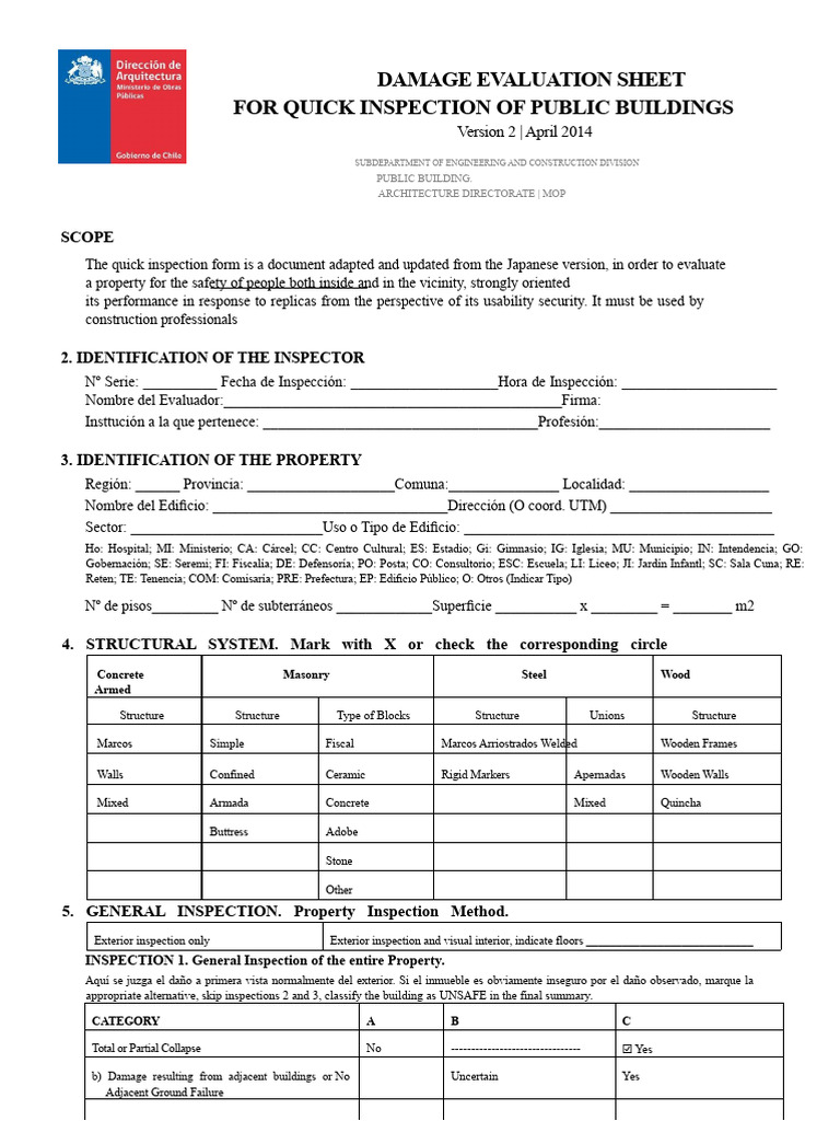 2.public Building Inspection Form | PDF | Column | Wall