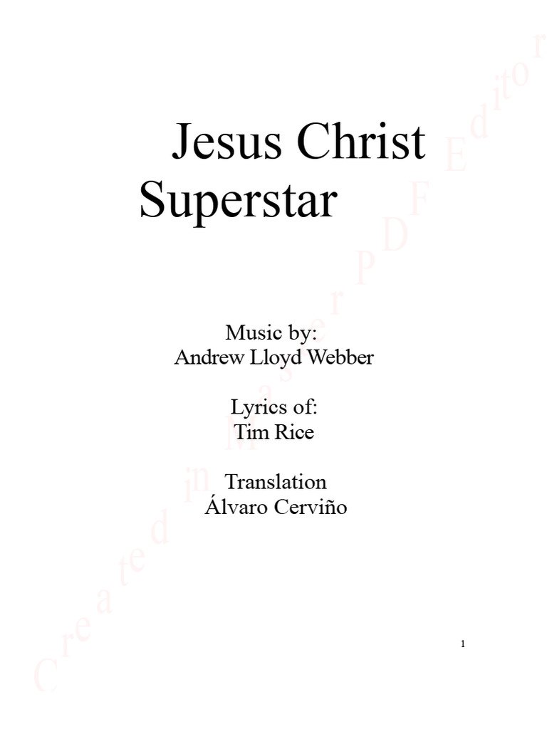 Jesus Christ Superstar Lyrics