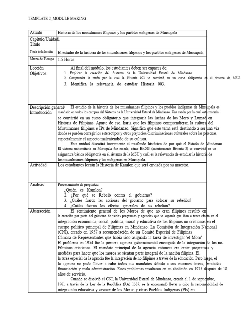 Historia de Musulmanes e Indígenas en Minsupala | PDF | Filipinas