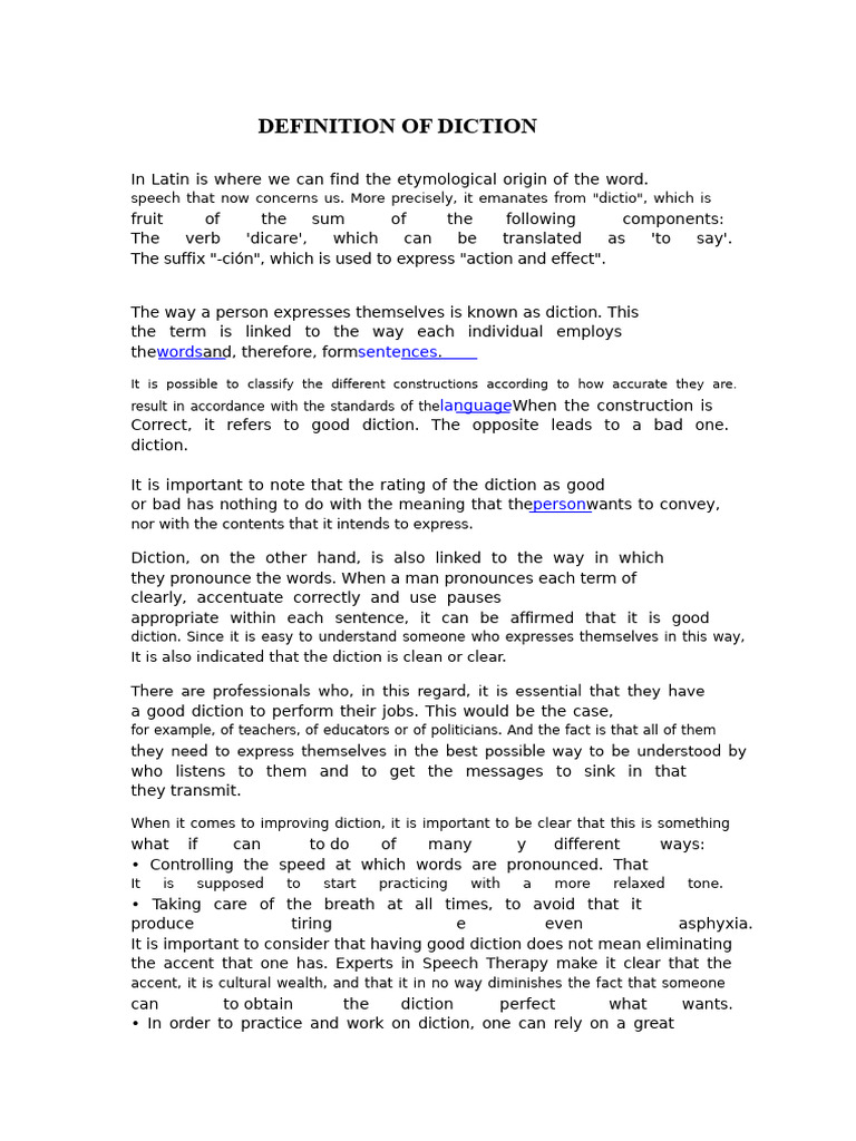 Understanding Diction and Its Importance | PDF | Word | Accent ...