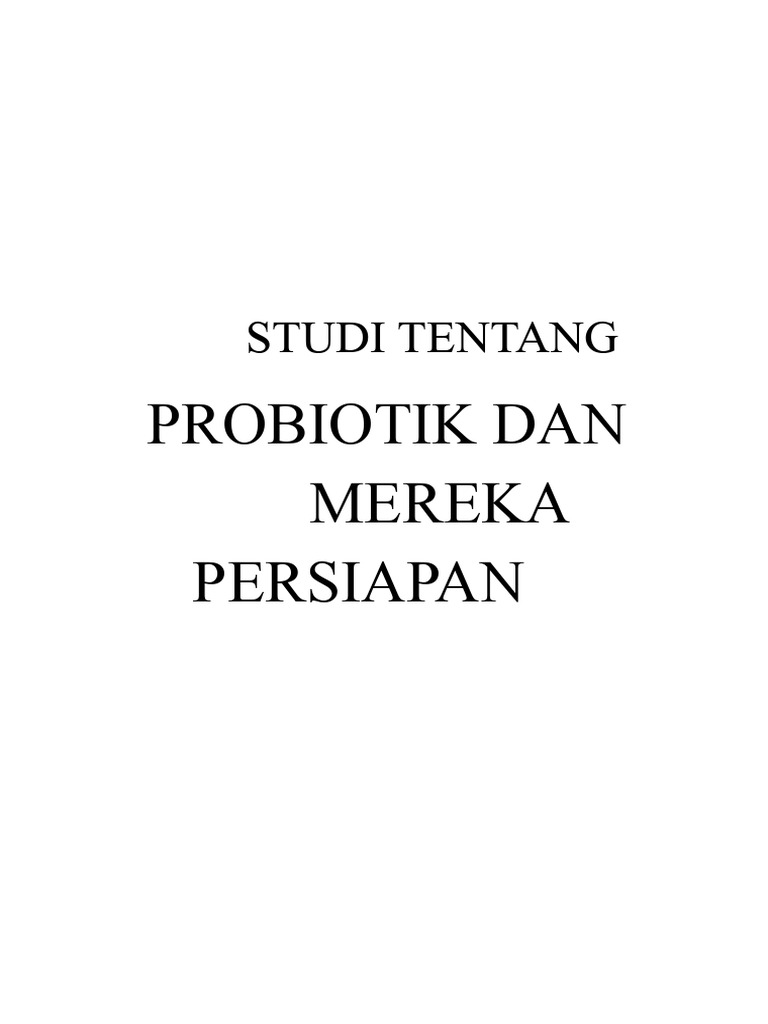 Manfaat dan Aplikasi Probiotik | PDF