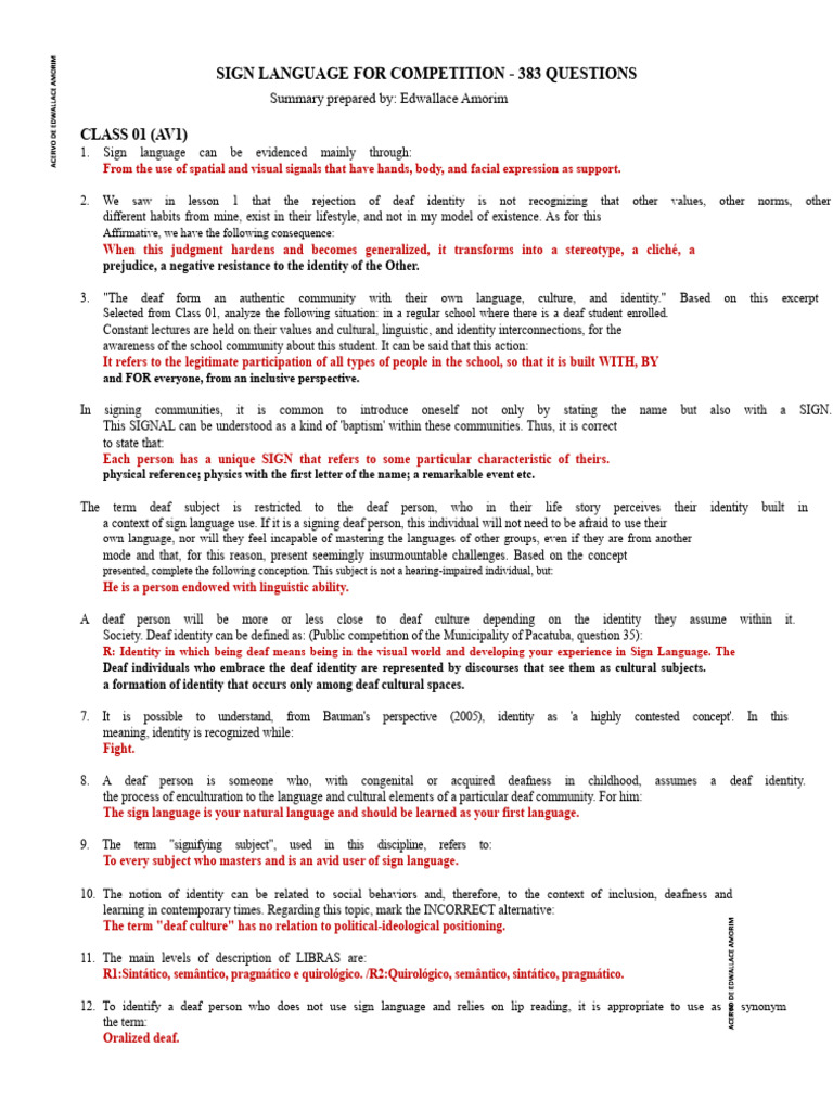 321086586-Sign Language-For-Competition-383-Questions.pdf | PDF | Sign ...