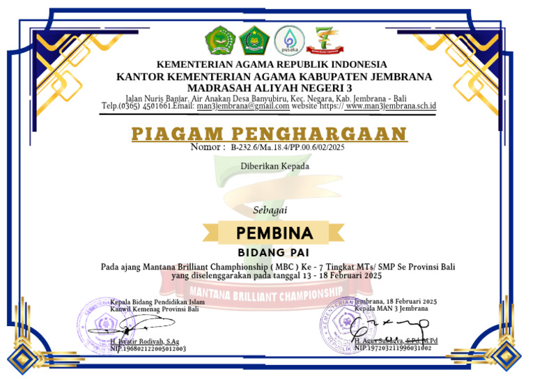 Piagam Pembina Pai | PDF