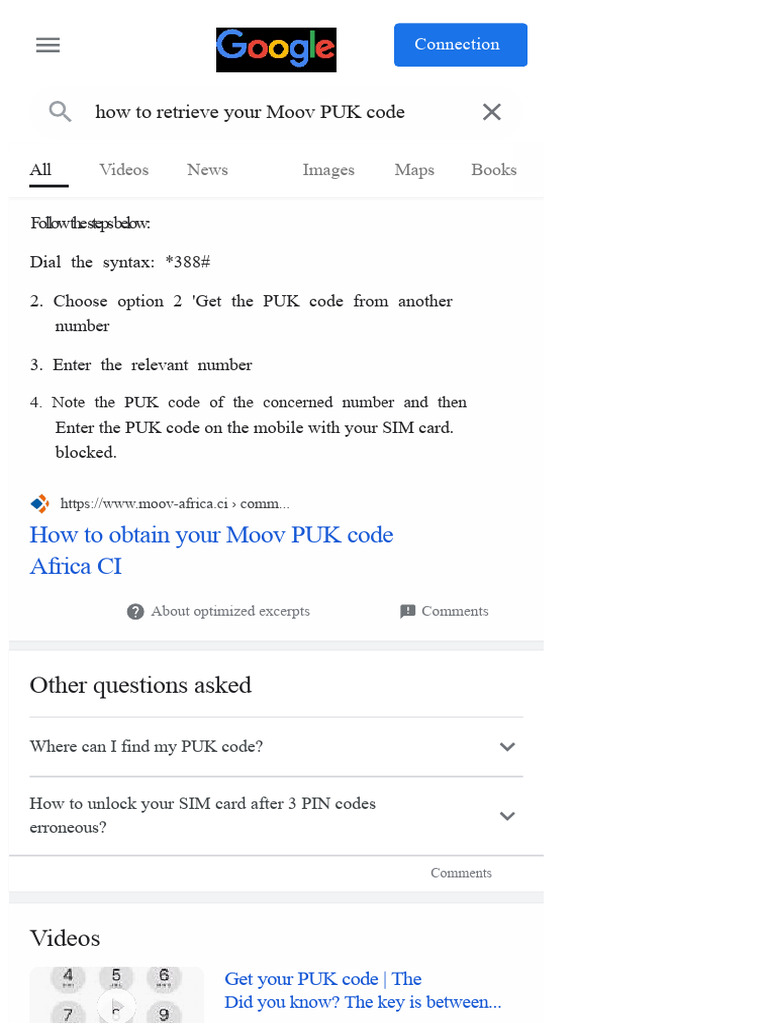 How To Find Your Moov Puk Code - Google Search | PDF