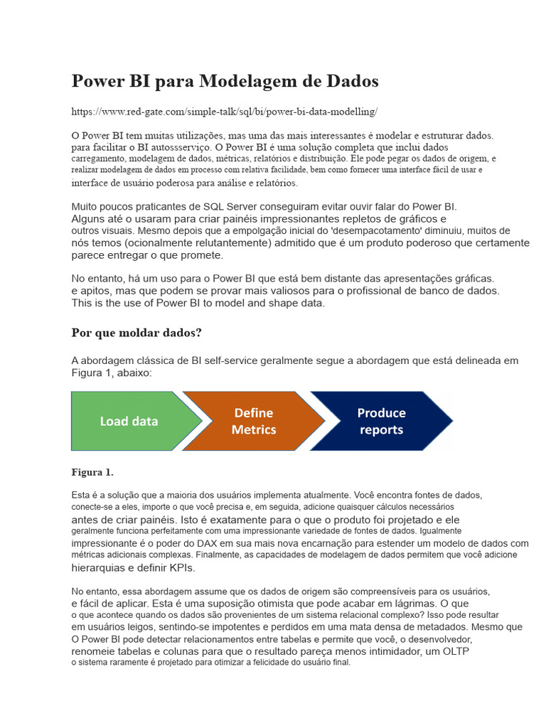 Power BI para Modelagem de Dados | PDF | Armazém de dados | Microsoft ...