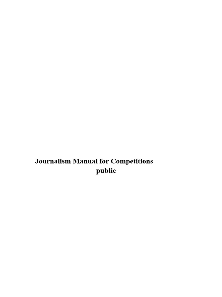 Journalism Competitions Manual Guide | PDF | Defamation | Journalism
