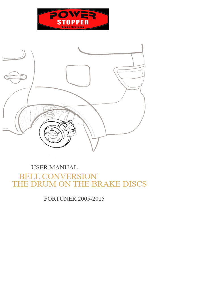Fortuner Brake Disc Conversion Guide | PDF | Brake | Vehicle Parts