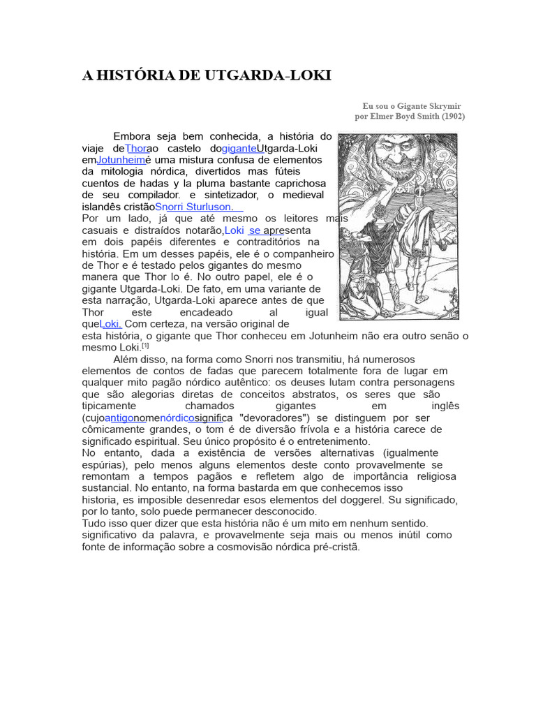 O Conto de Utgarda Loki | PDF | Loki | Thor