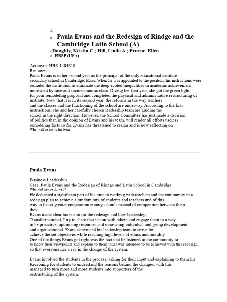Paula Evans and the Redesign of the Rindge and Latin School of ...