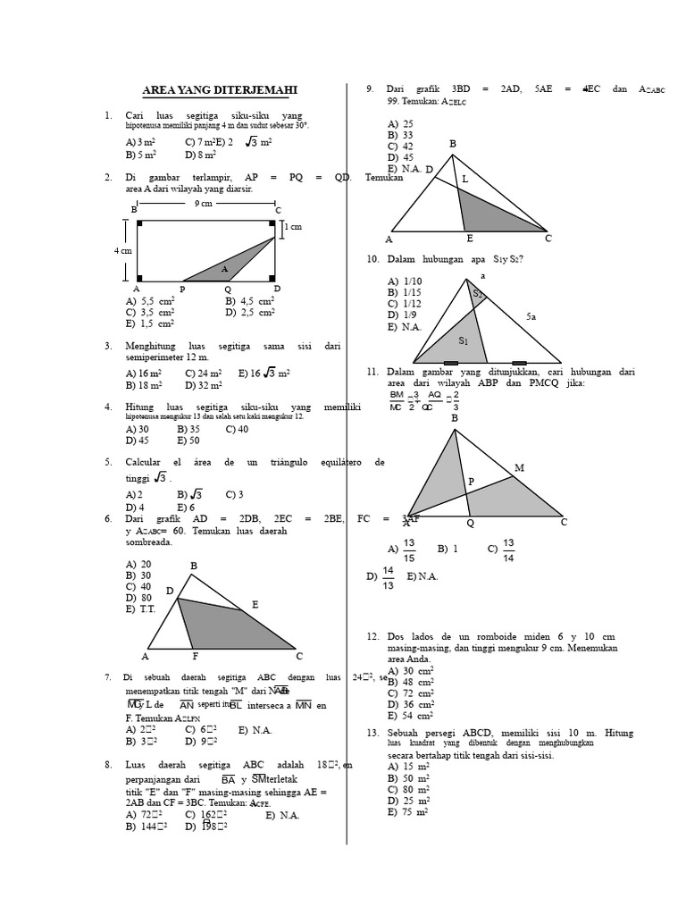 Geometri - Tema 6 Luas Yang Diwarnai | PDF