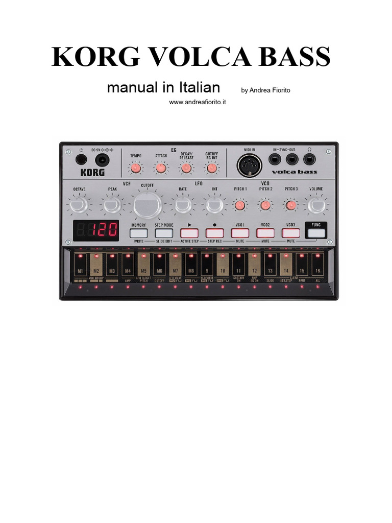 Korg Volca Bass Manuale Italiano | PDF | Synthesizer | Electronic ...