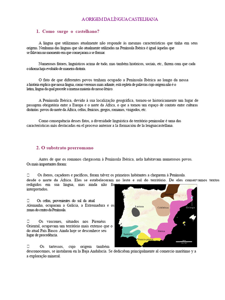 A Evolução da Língua Castelhana | PDF | Península Ibérica | Espanhol ...