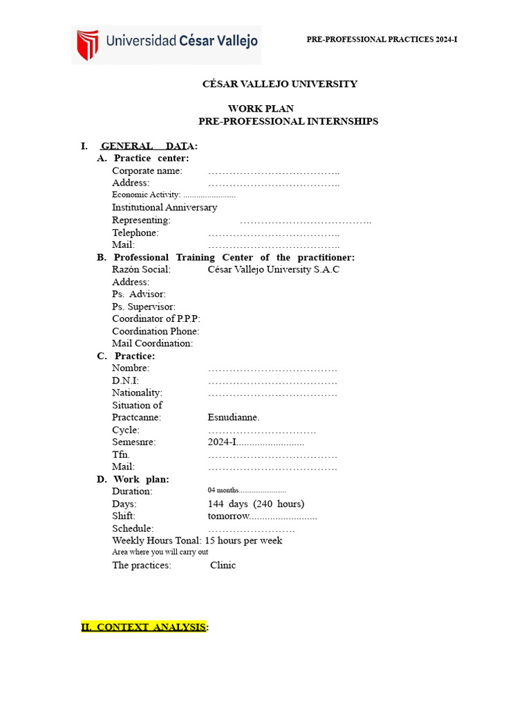 Work Plan Format - Clinical Area | PDF | Psychology | Psychological ...
