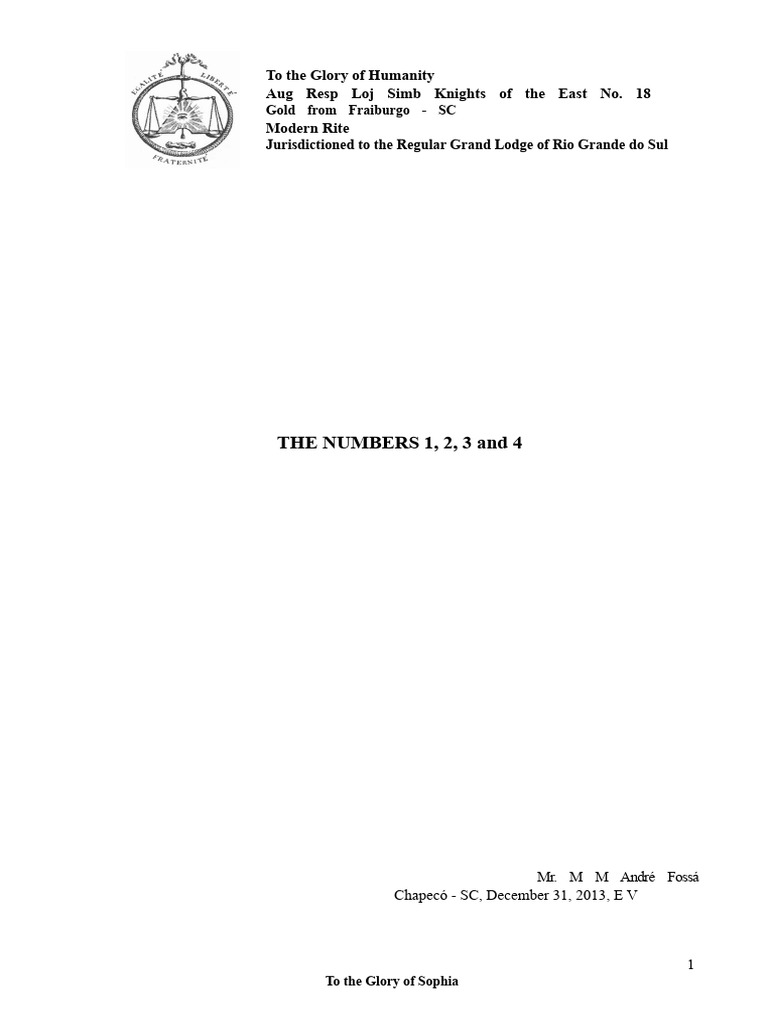 Science of Numbers in Freemasonry | PDF | Freemasonry | Pythagoras