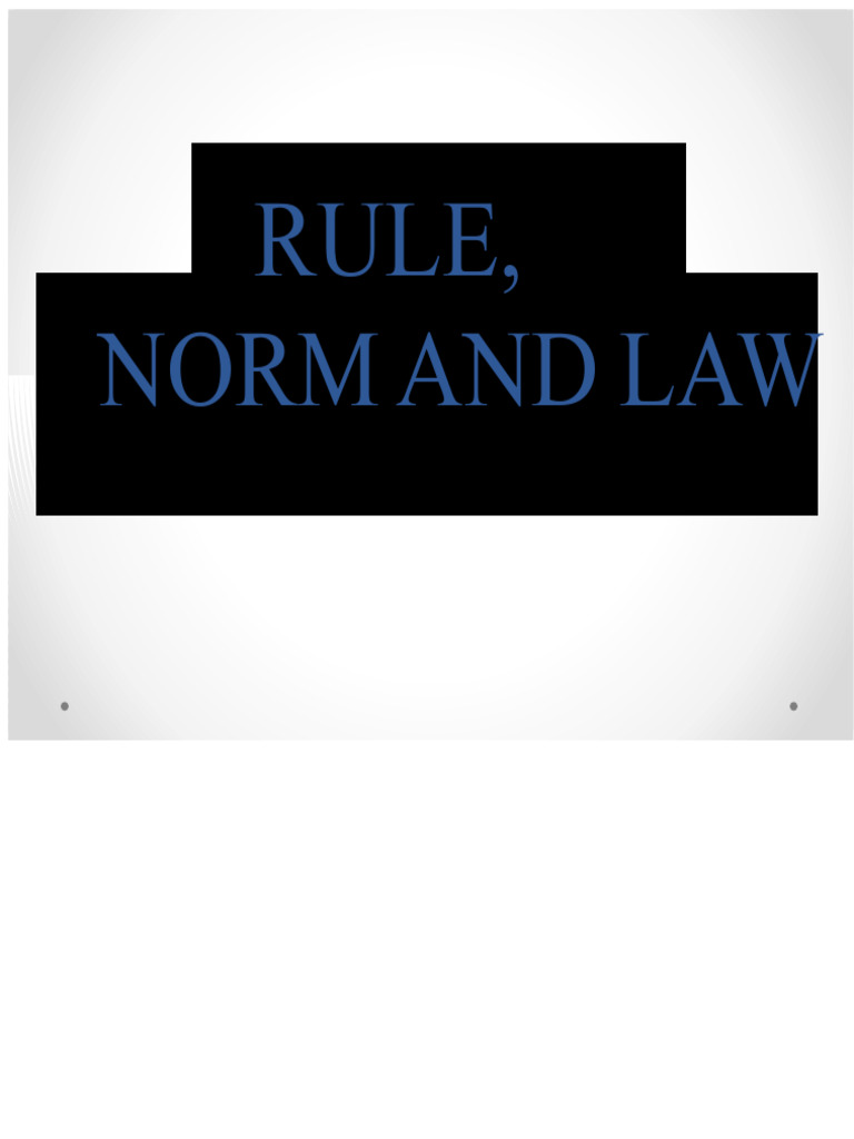 Rule, Norm, Law | PDF
