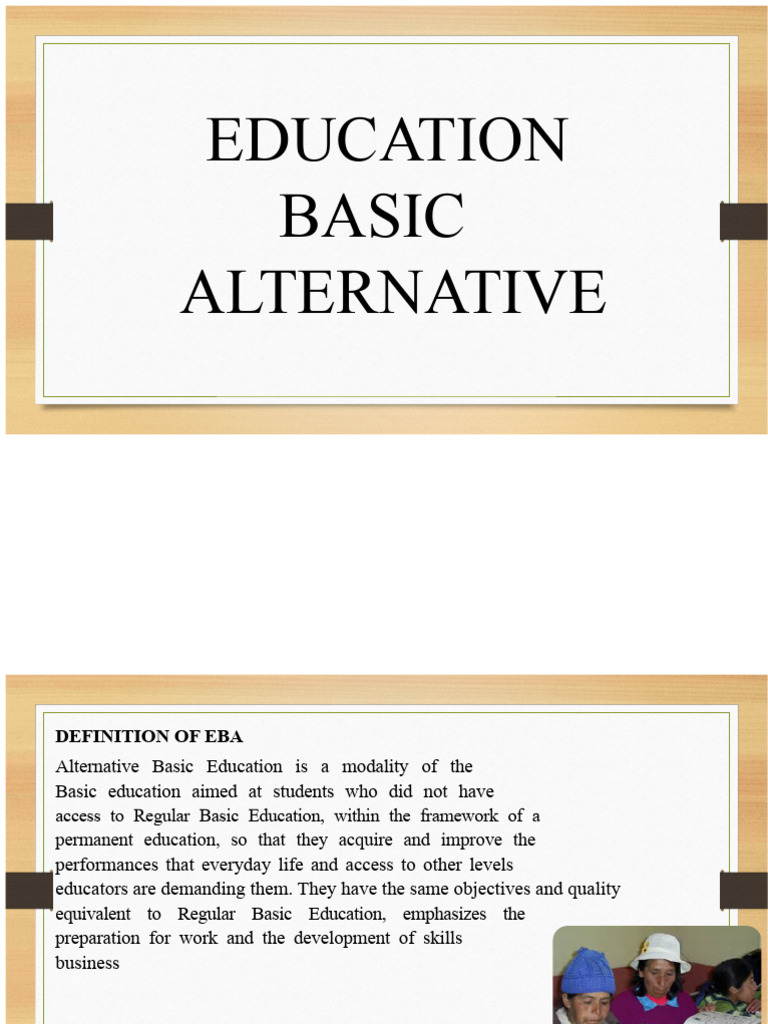 ALTERNATIVE BASIC EDUCATION | PDF