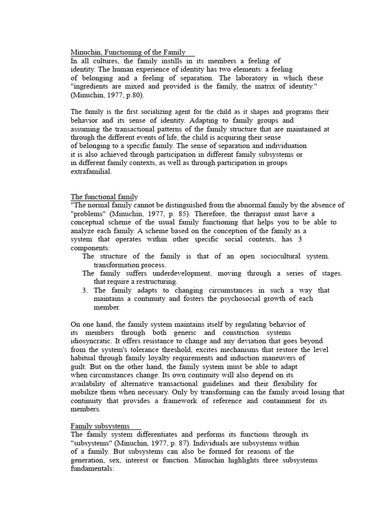 Minuchin_Family functioning | PDF | Identity (Social Science) | System