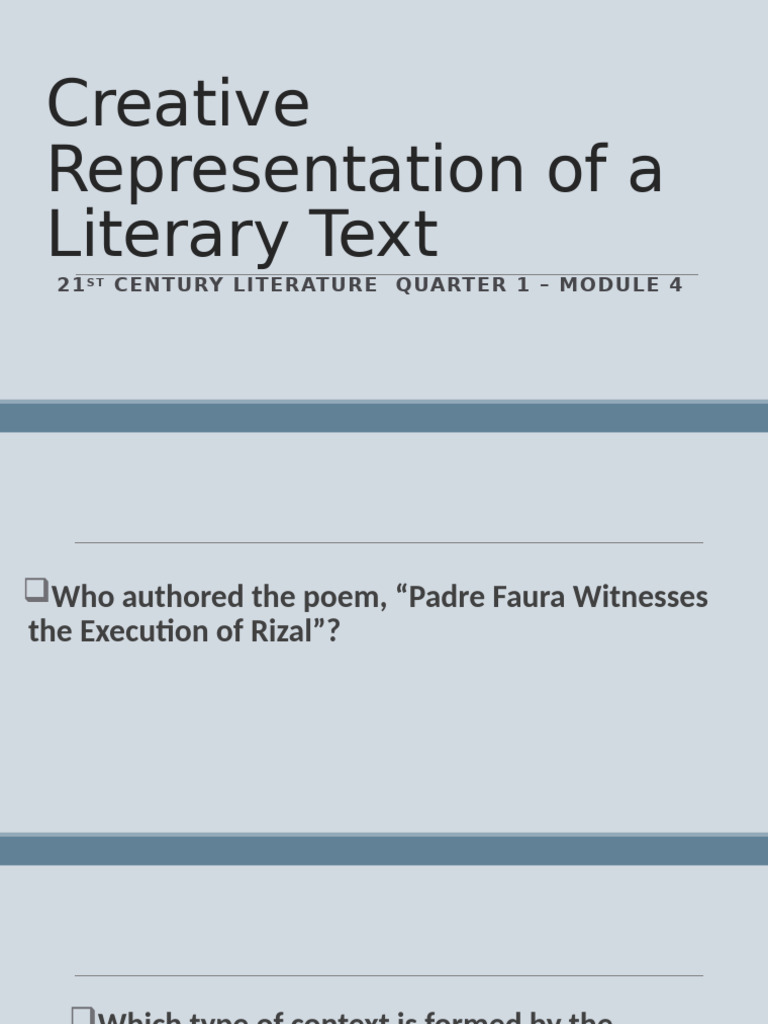 Creative Representation of A Literary Text | PDF | Multimedia | Video