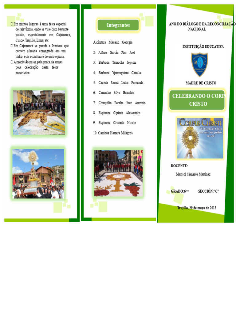 modelo tríptico.docx | PDF | Eucaristia | Igreja católica