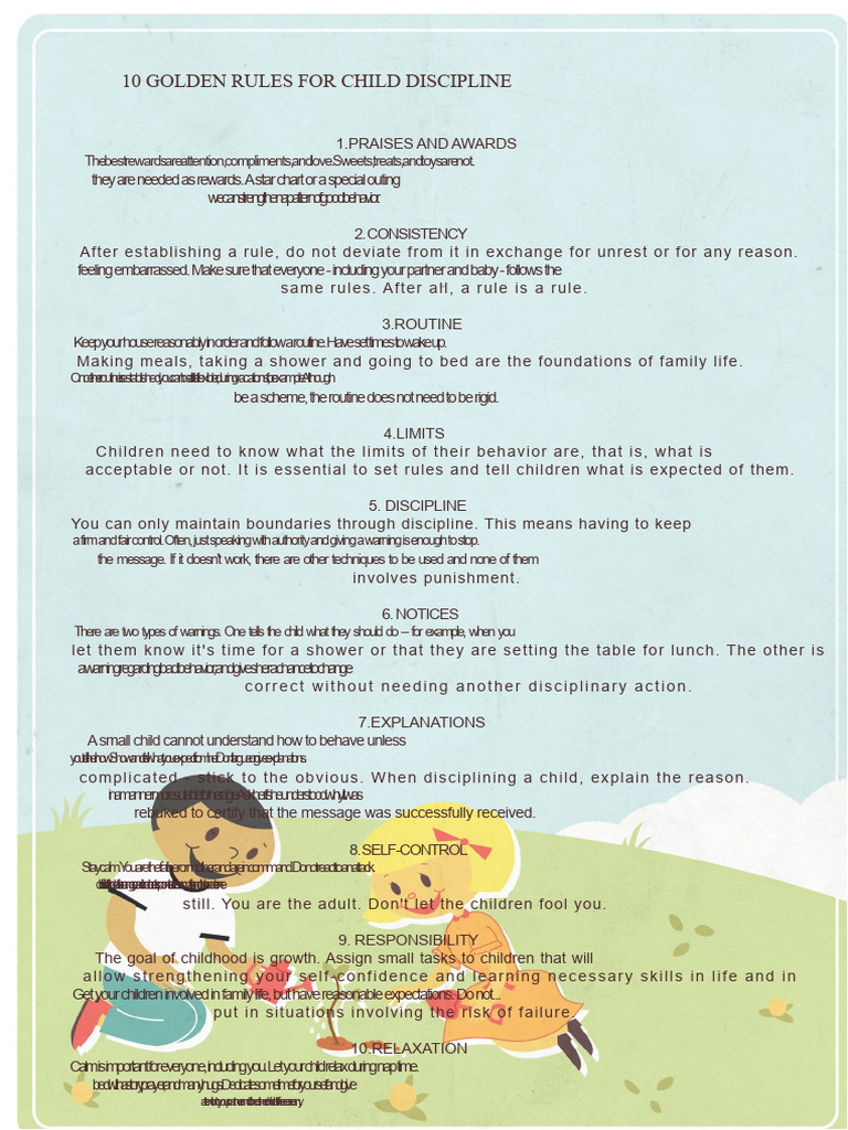 10 GOLDEN RULES FOR CHILD DISCIPLINE.pdf.pdf | PDF | Behaviorism ...