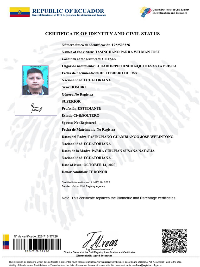 RC-Identity and Civil Status Certificate-1722505326 | PDF | Identity ...