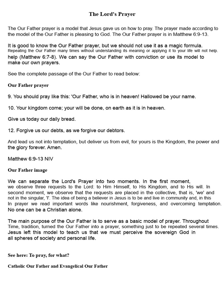 What Does The Lord's Prayer Mean? | PDF | Lord's Prayer | Prayer
