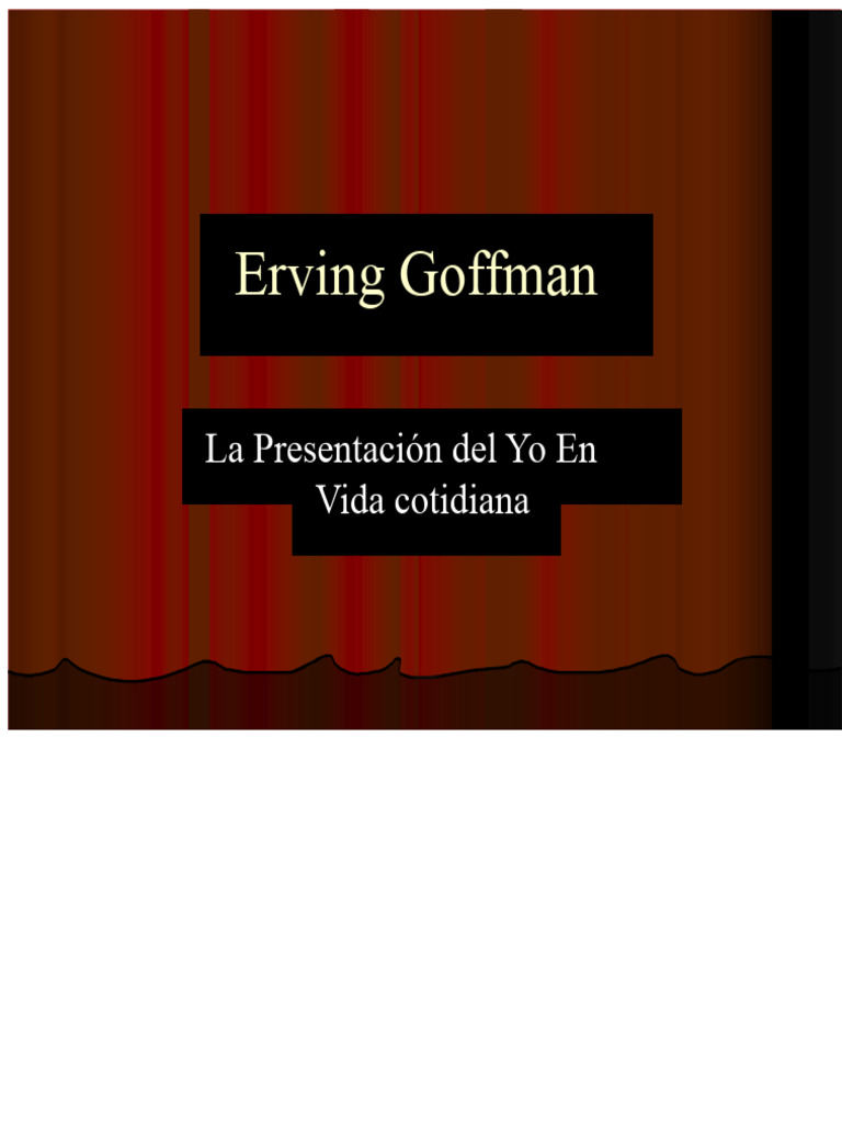 Erving Goffman | PDF | Sicología | Ciencias del comportamiento