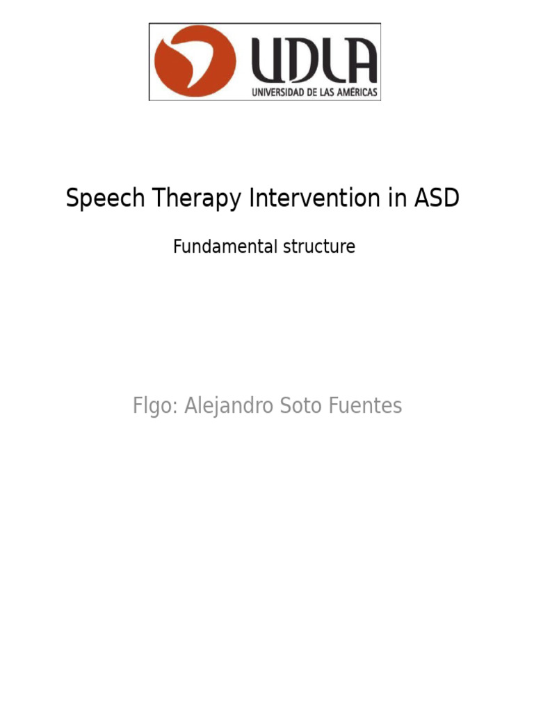 Speech Therapy for Autism Interventions | PDF | Autism | Speech