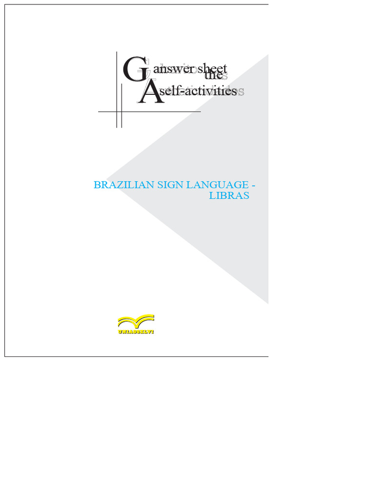 Answer key BRAZILIAN SIGN LANGUAGE - | PDF | Sign Language | Deafness