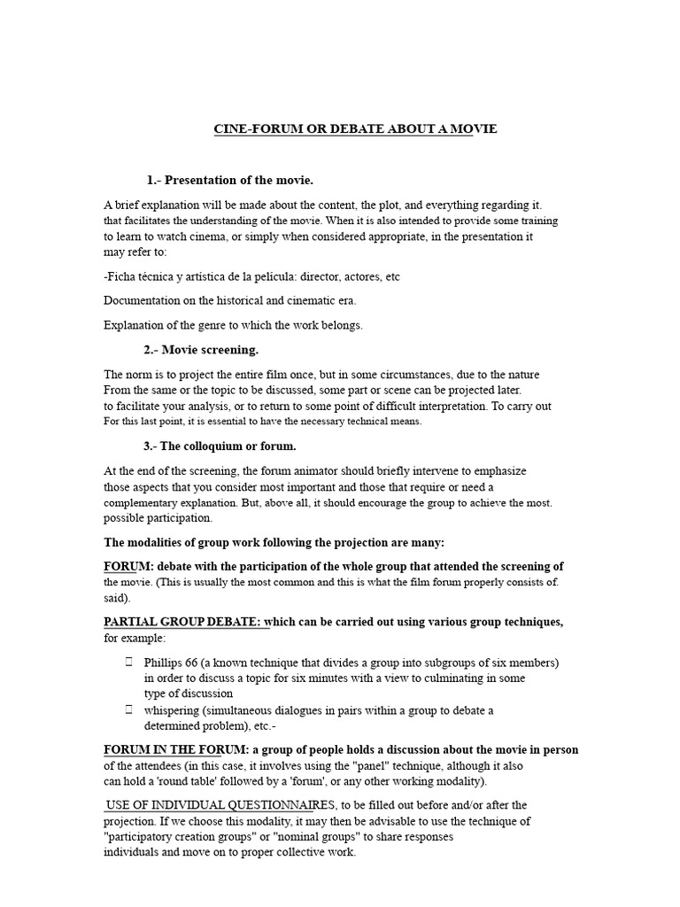 Movie Debate and Analysis Guide | PDF | Human Communication