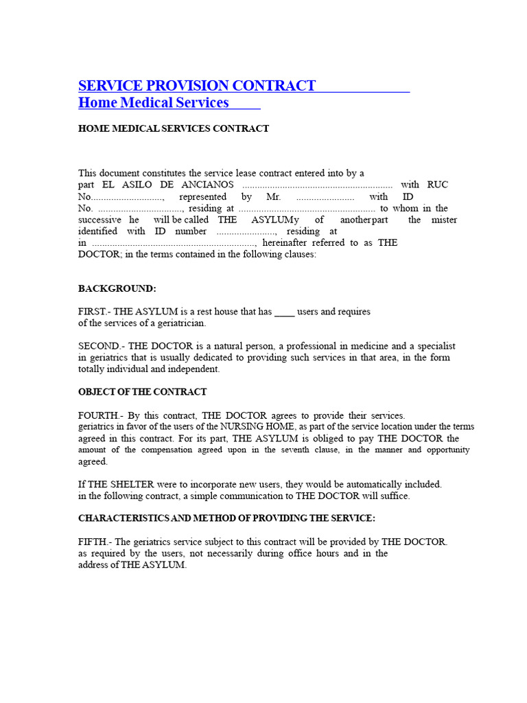 Home Medical Services Contract | PDF | Geriatrics | Justice