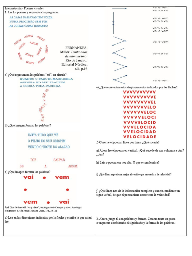 Interpretación - Poemas Visuales | PDF